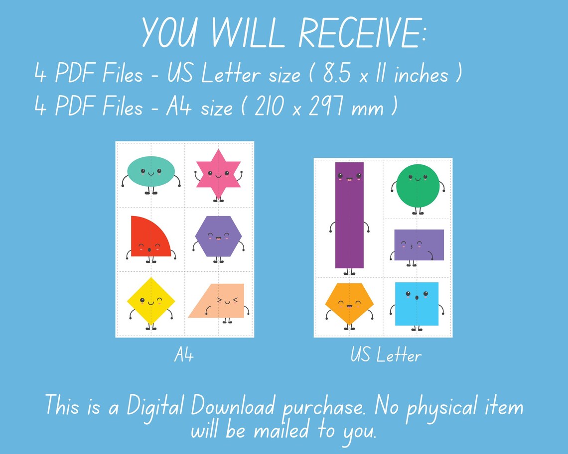 Shapes Matching Game for Kids Toddler Shapes Game Shape - Etsy