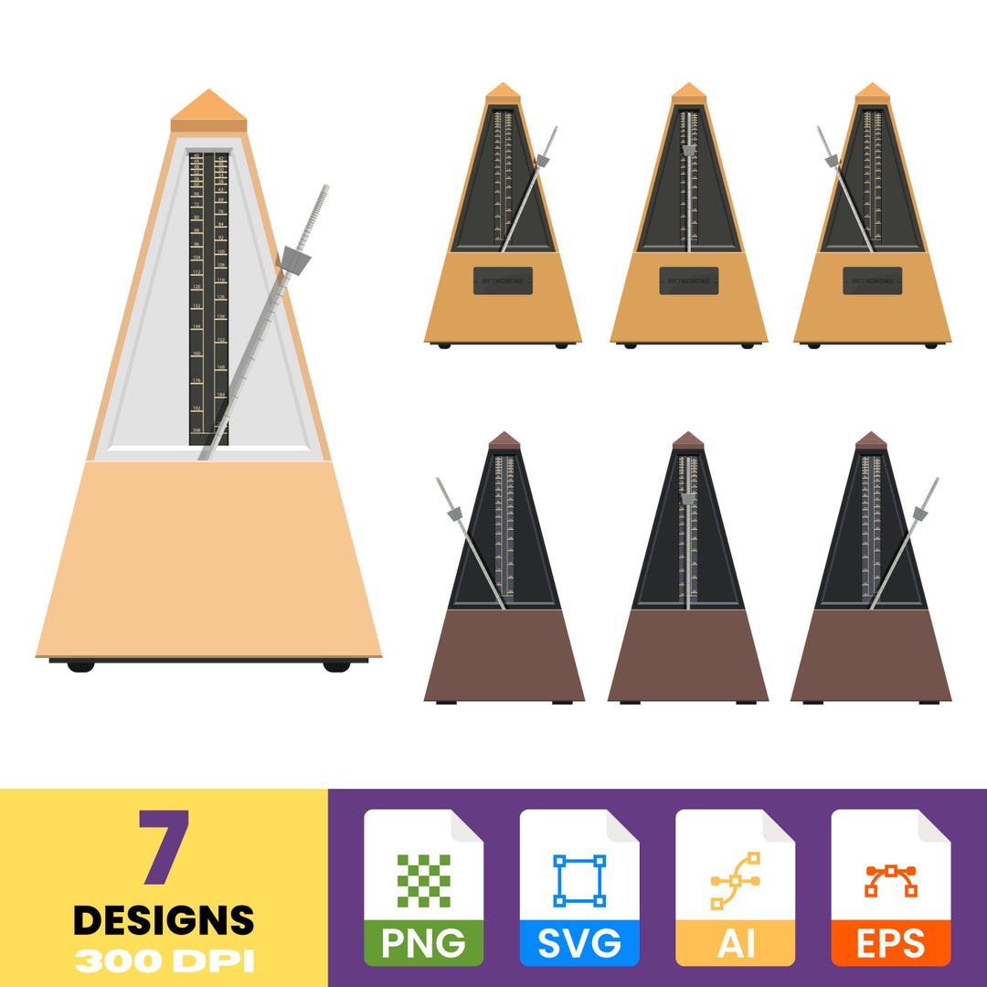 Metronome Clipart Collection | Musical Timing Art | Digital PNG & SVG ...