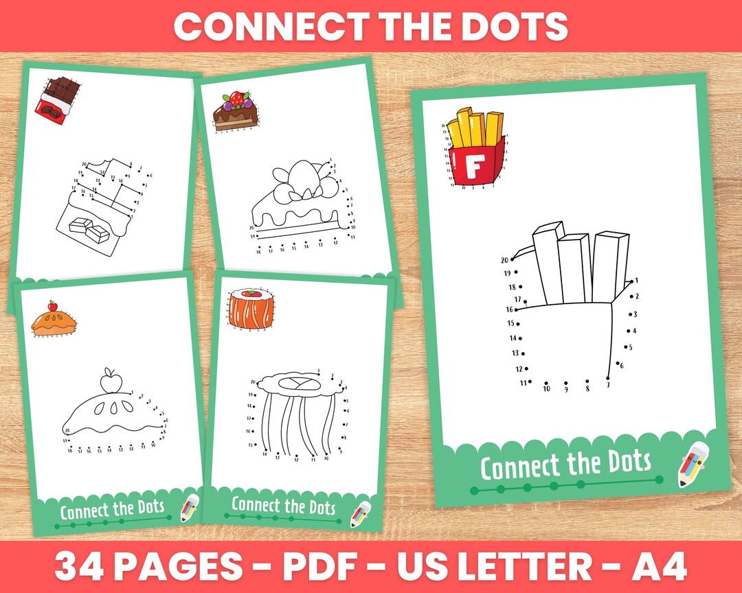 Connect the Dots Game for Kids, Toddler Drawing Game, Dot to Dot ...
