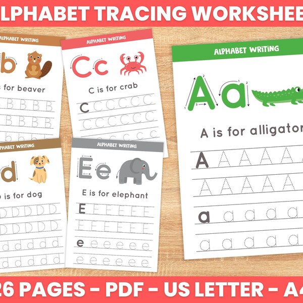 Alphabet Tracing - Etsy