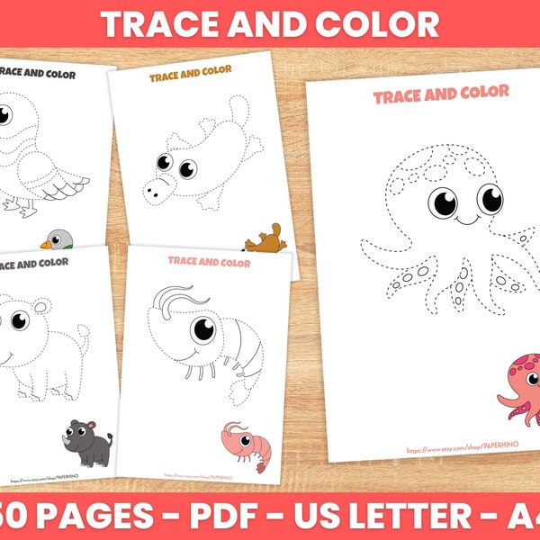 Color Trace Worksheet - Etsy