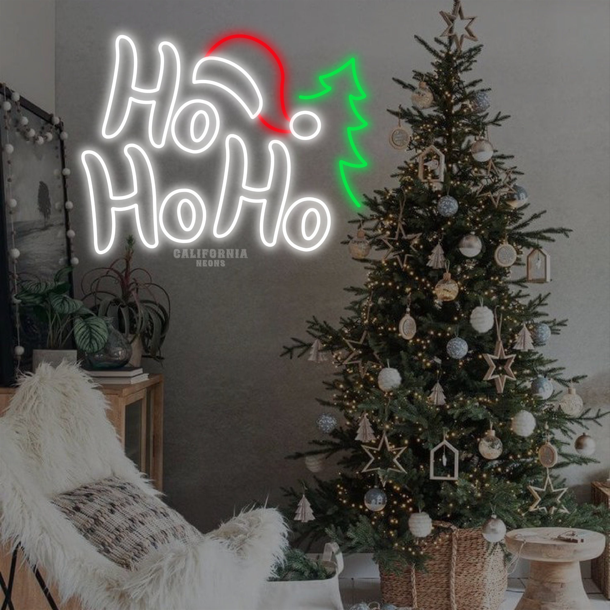 Hohoho Neon Sign Christmas Gift / Christmas Neon Sign Bedroom ...