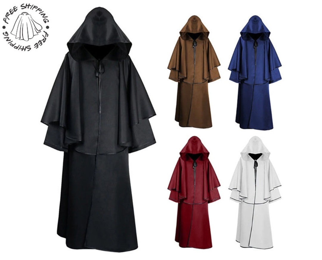 Medieval Wizard Cloak With Hood Viking Witch Vampire Cloak - Etsy