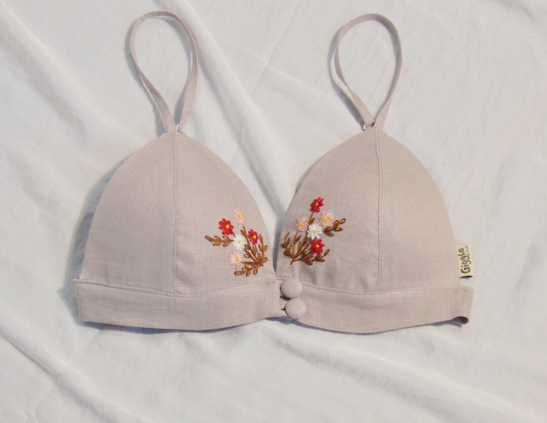Linen Premium Bra/ Freedom Bra/ Handmade Linen Bra/ Hand - Etsy