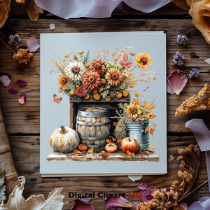 Rustic Autumn Clipart Bundle Watercolor Countryside Graphics Digital ...