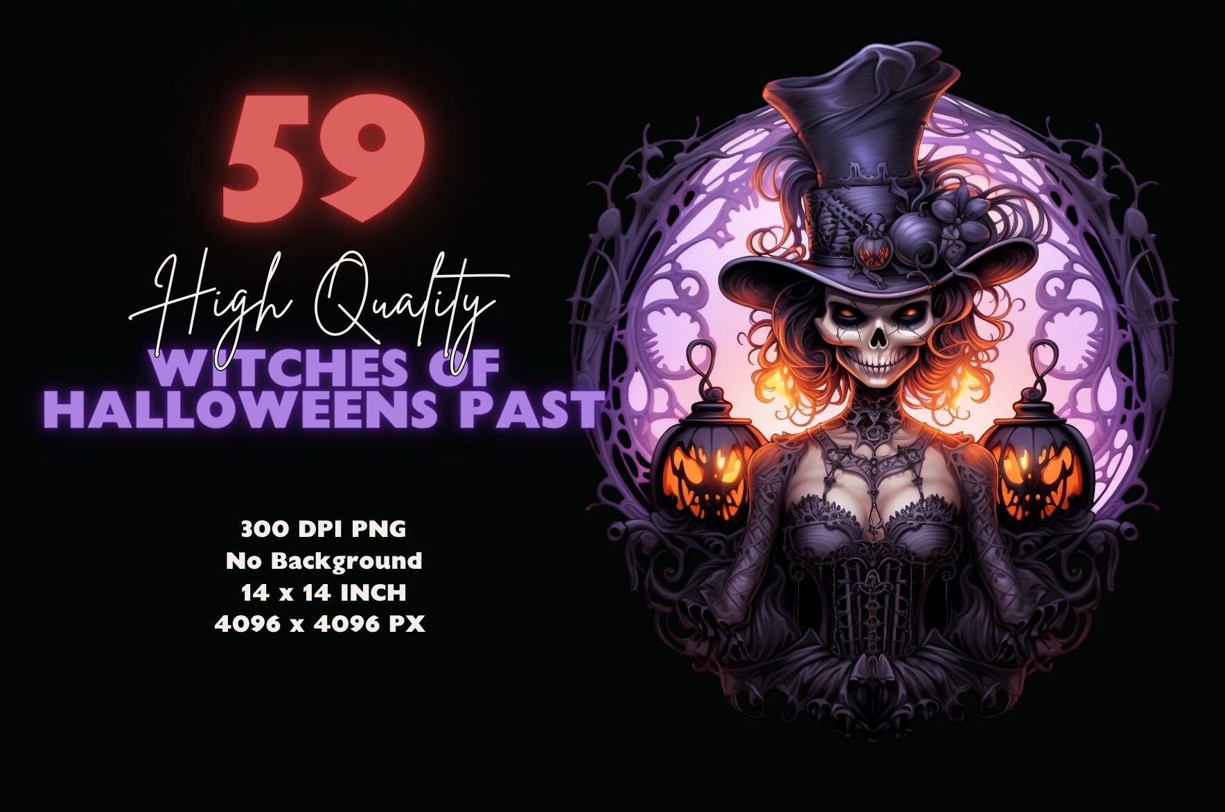 Halloween Witch Clipart Bundle Zombie Witch PNG Scary - Etsy