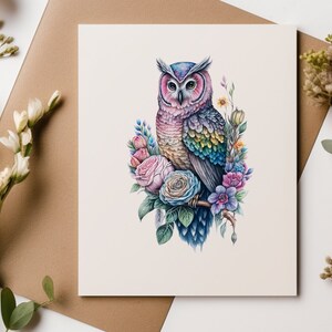 Whimsical Owl Clipart Bundle, Magical Bird PNG Graphics Set, Whimsical ...