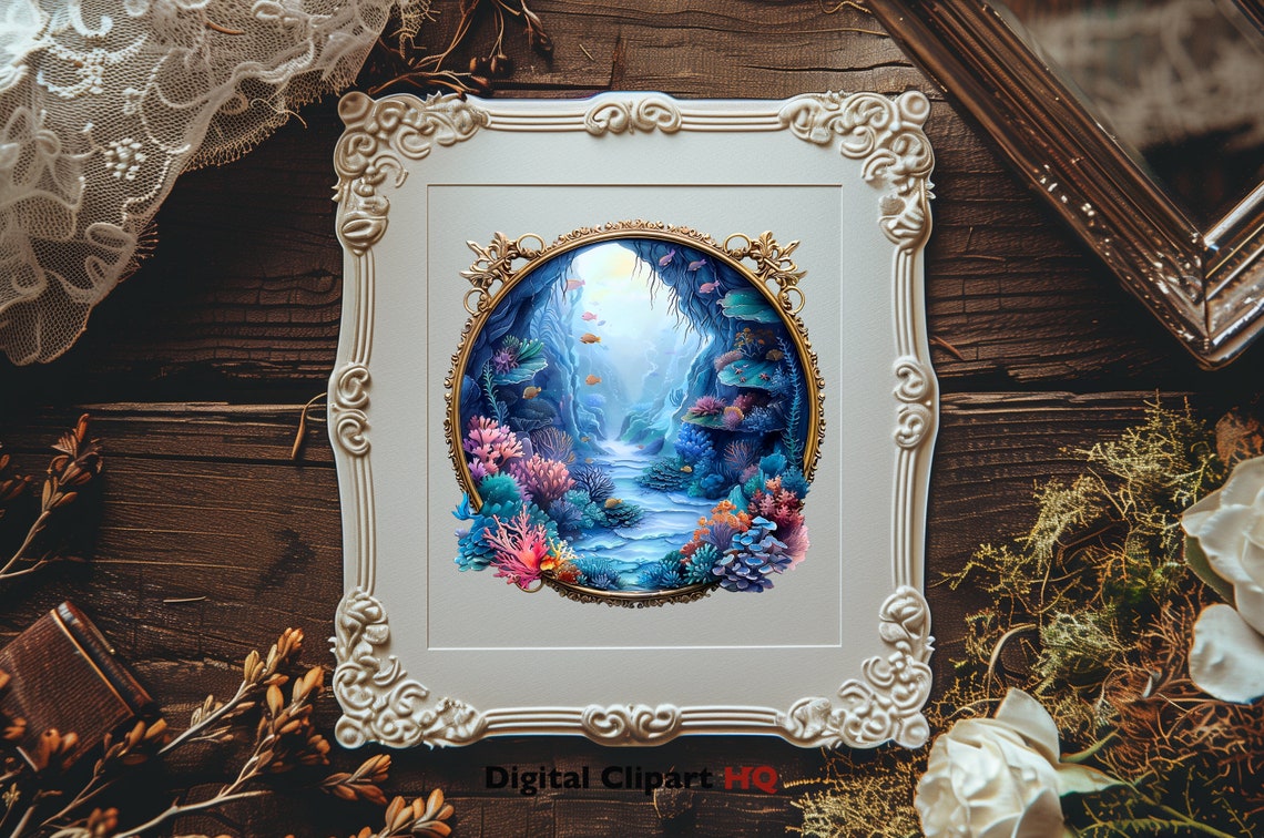 Magical Underwater Clipart Bundle Watercolor Sea Graphics Digital ...
