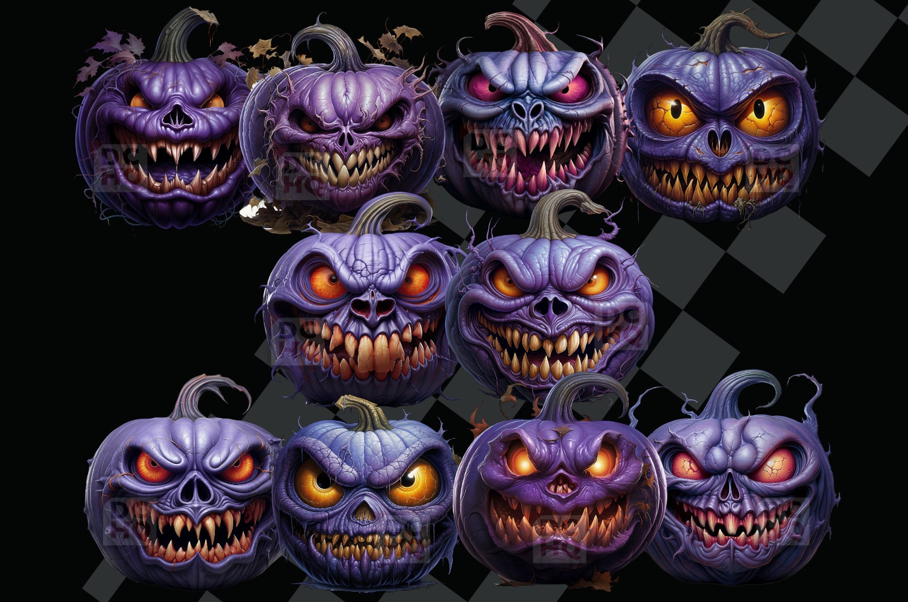 Halloween Pumpkin Clipart Jack O Lantern Digital Download - Etsy