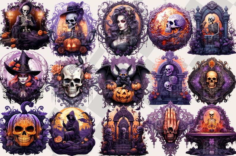 Halloween Witch Clipart Bundle Zombie Witch PNG Scary - Etsy