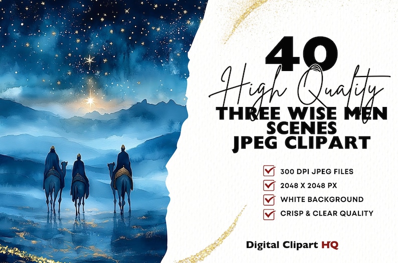 Three Wise Men Scene Clipart Bundle Nativity Scene Graphics Digital ...