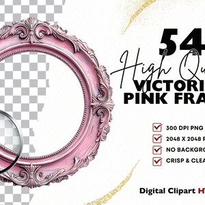 Pink Victorian Frame Clipart Bundle Ornate Vintage Empty Borders ...