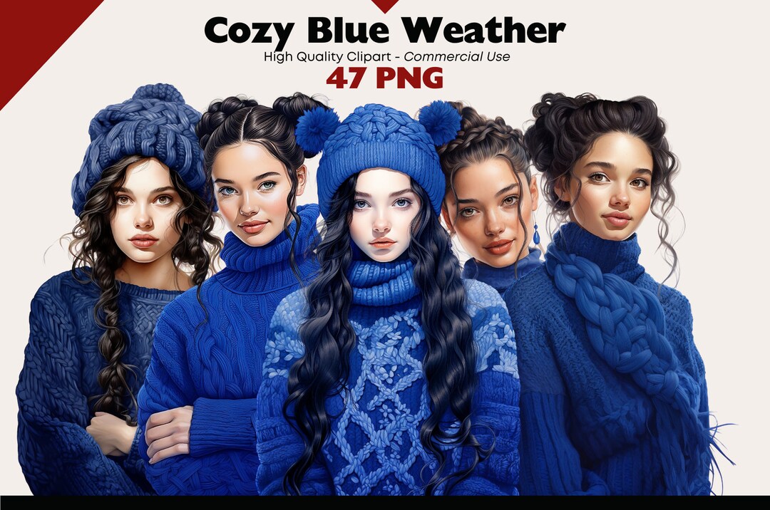 Cozy Weather Clipart Bundle Winter Girls Watercolor Frosty Graphics ...