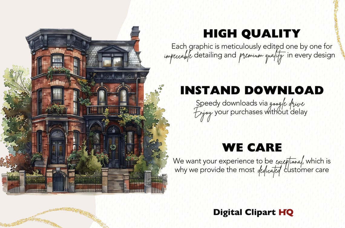 Brownstone Building Clipart Bundle Manhattan Apartment Buildings ...