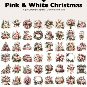 Pink Christmas Clipart Bundle | Holiday Season Clipart | Pink Winter ...