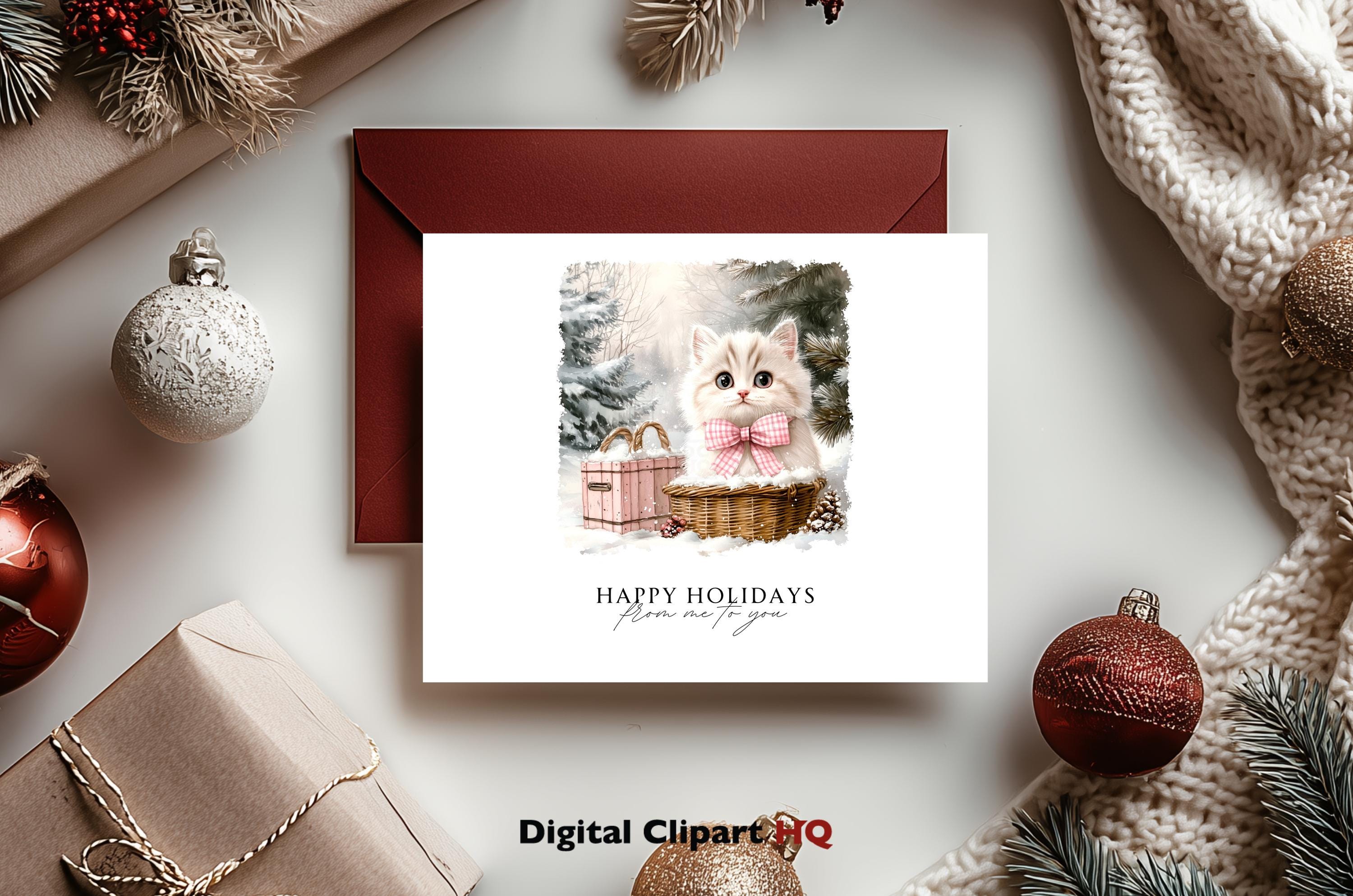 Pink Winter Farm Animals Clipart, Cute Farm Animals in Snow, Winter ...