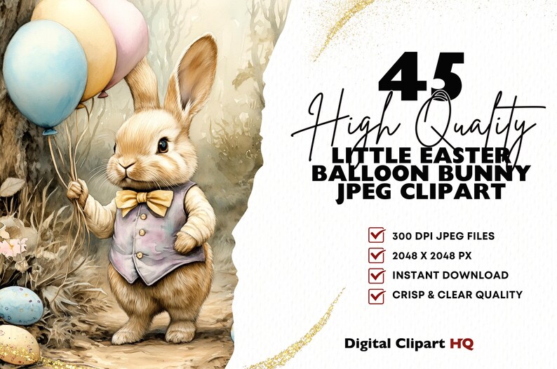 Easter Bunny Clipart, Spring Rabbit Digital Paper, Farm Animals ...