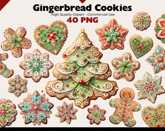 Gingerbread Cookie Clipart Bundle, Christmas Cookies PNG, Gingerman PNG ...