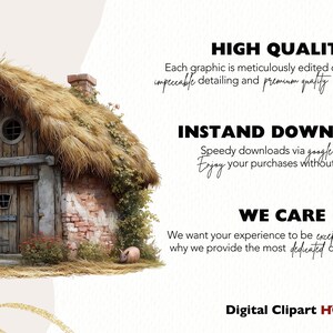 Rustic Hay Huts Clipart Bundle, Countryside Hay House Watercolor, Rural ...