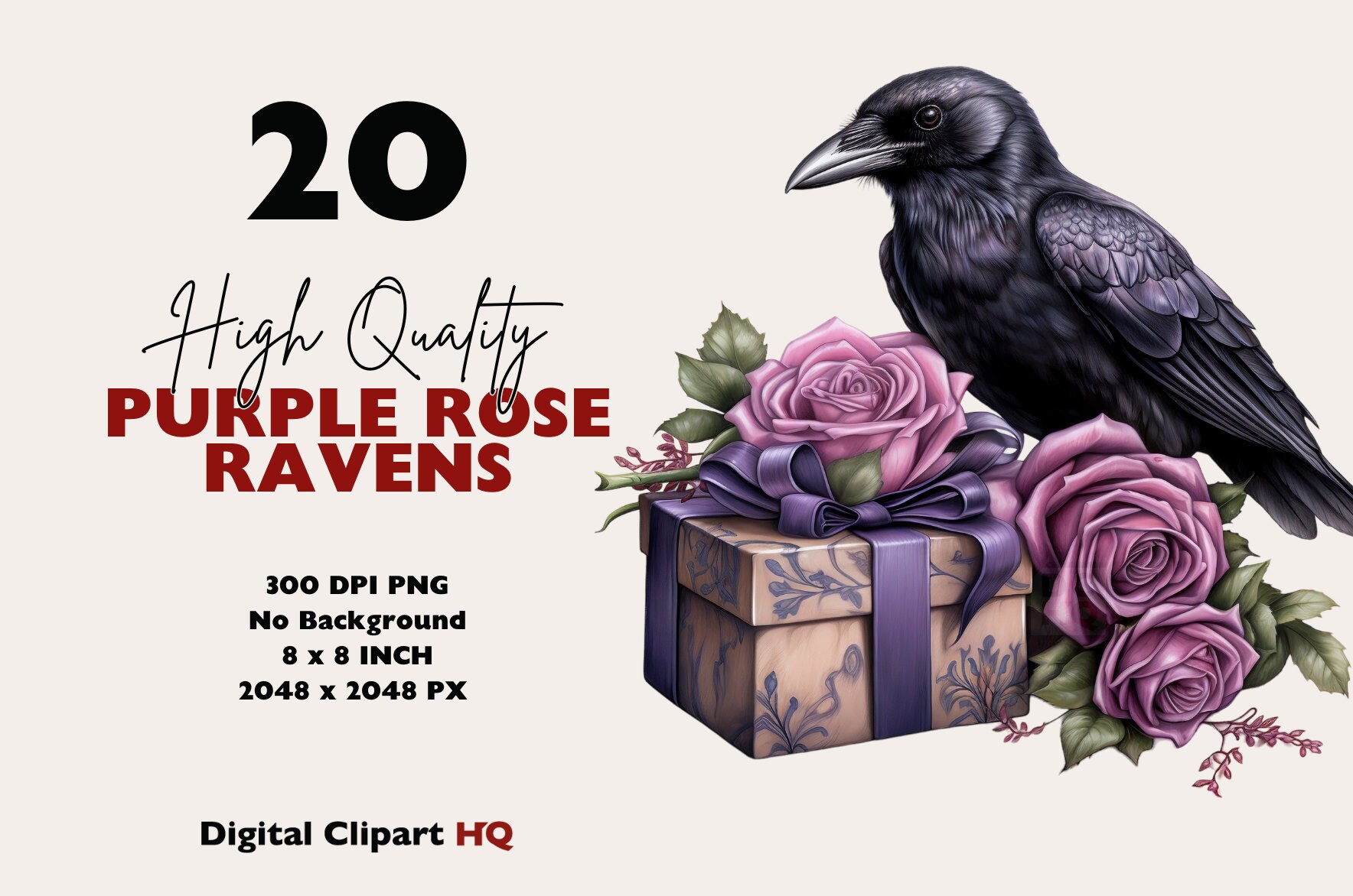 Purple Rose Raven Clip Art, Raven PNG, Corby PNG, Black Bird Clipart ...