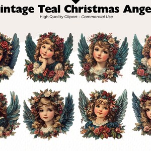 Vintage Angels Clipart Bundle Watercolor Victorian Angels PNG Holiday ...