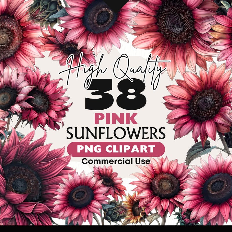 Pink Sunflower - Etsy