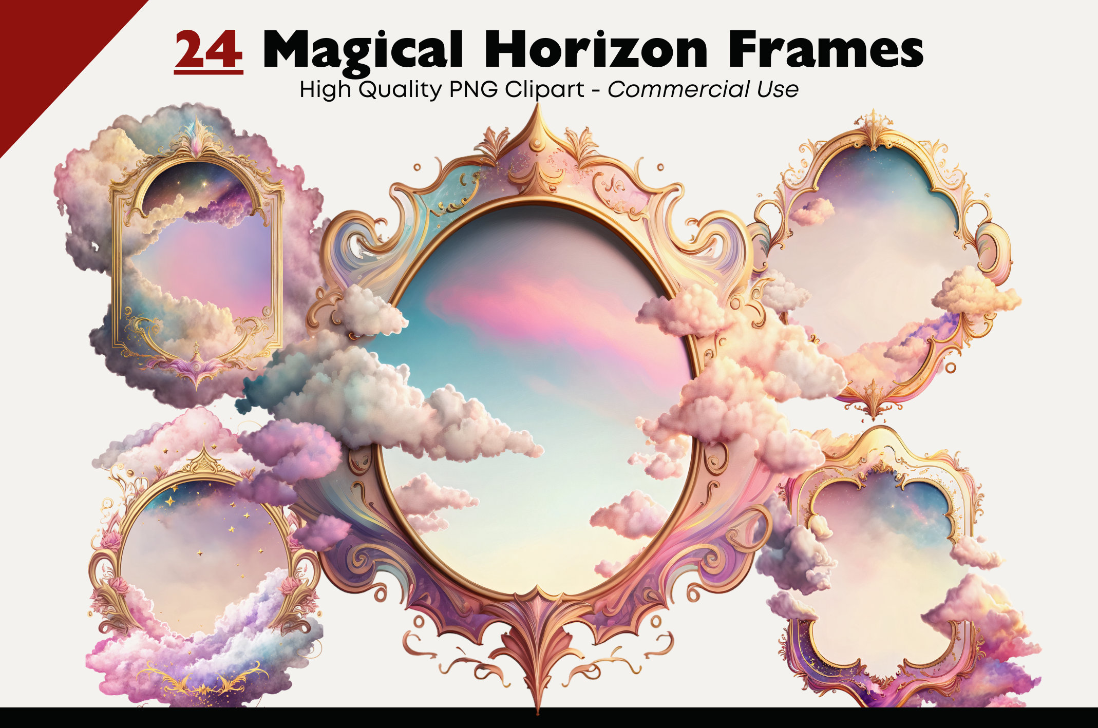 Magical Celestial Frame Clipart Bundle Heavens Gate - Etsy
