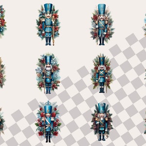 Christmas Nutcracker Clipart Bundle, Blue Nutcrackers Watercolor, Cute ...