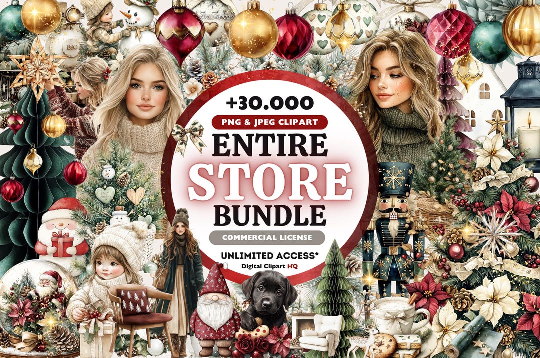 Entire Store Clipart Bundle, 30000+ PNG JPEG Digital Illustrations ...