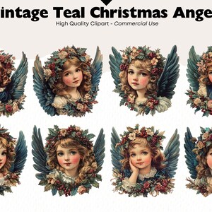 Vintage Angels Clipart Bundle Watercolor Victorian Angels PNG Holiday ...
