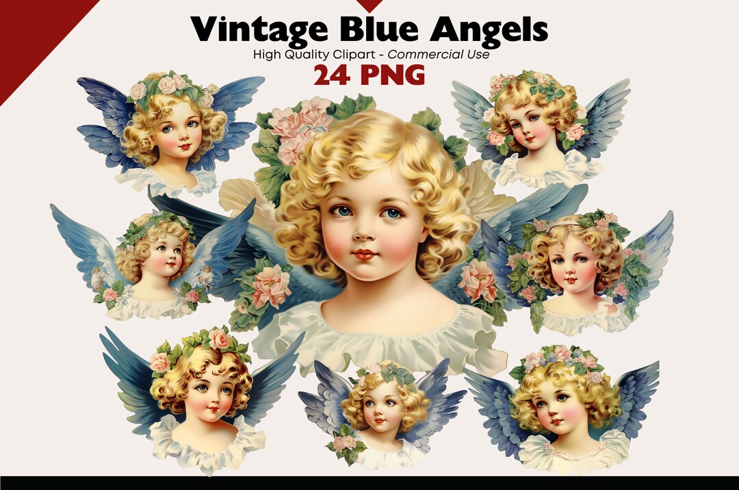 Vintage Angel Clipart, Classic Angel PNG Illustrations, Old-fashioned ...