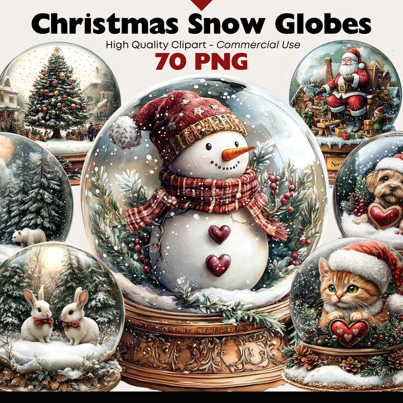 Snow Globes Clipart - Etsy