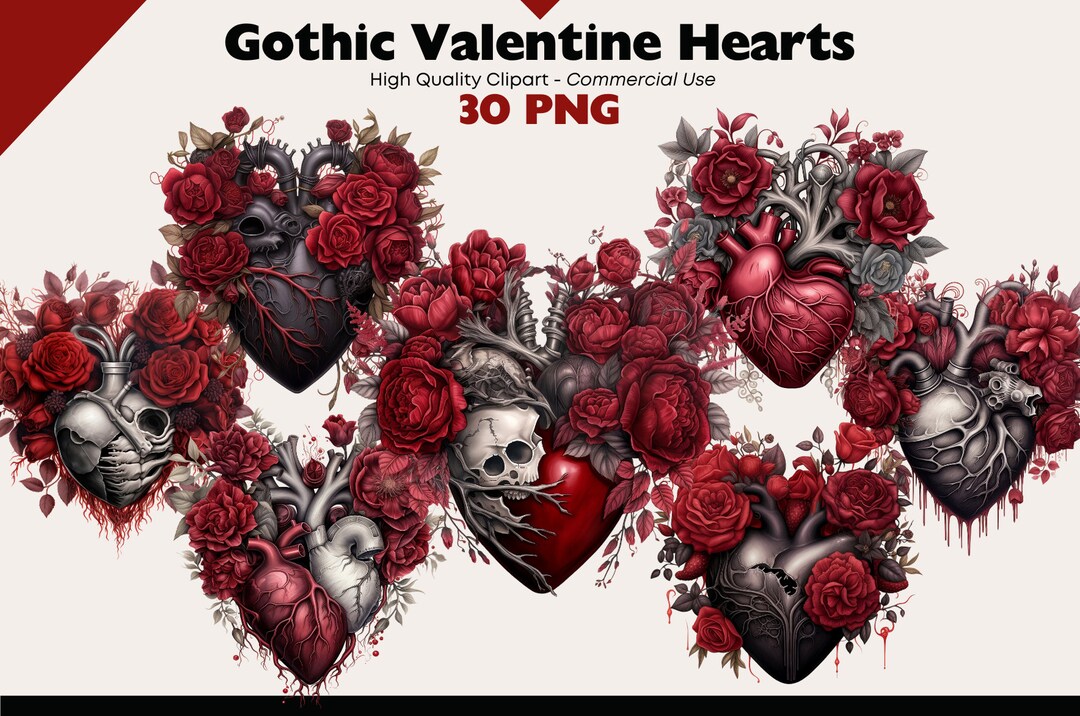 Gothic Heart Clipart, Anatomical Heart Illustrations, High Quality ...