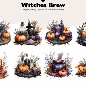 Witches Brew Clipart Bundle Watercolor Magic Potion Graphics PNG ...