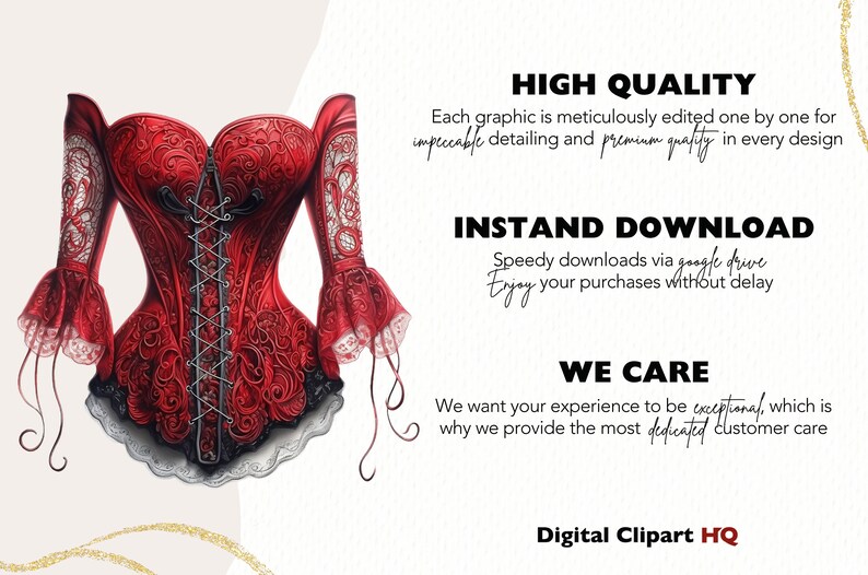 Satin Red Corsets Bundle Watercolor Vintage Corset Graphics Digital ...