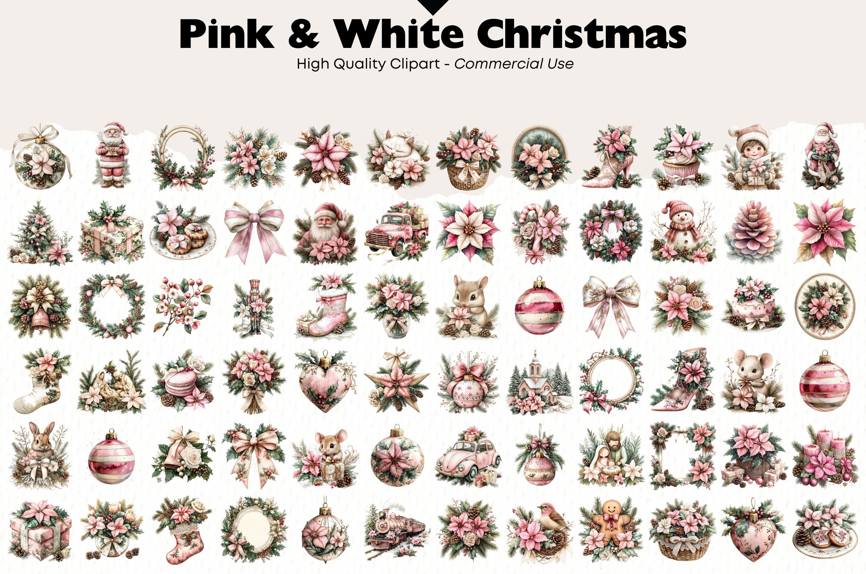 Pink Christmas Clipart Bundle | Holiday Season Clipart | Pink Winter ...