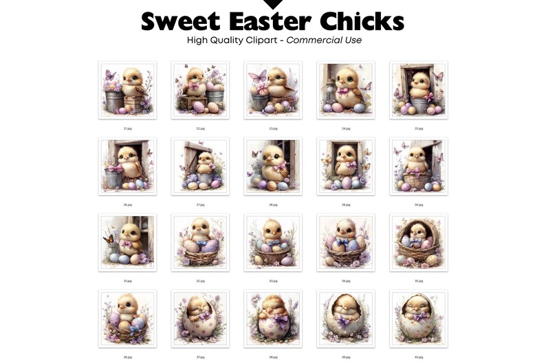 Easter Baby Chicks Clipart PNG JPEG, Spring Egg Chick Illustration ...