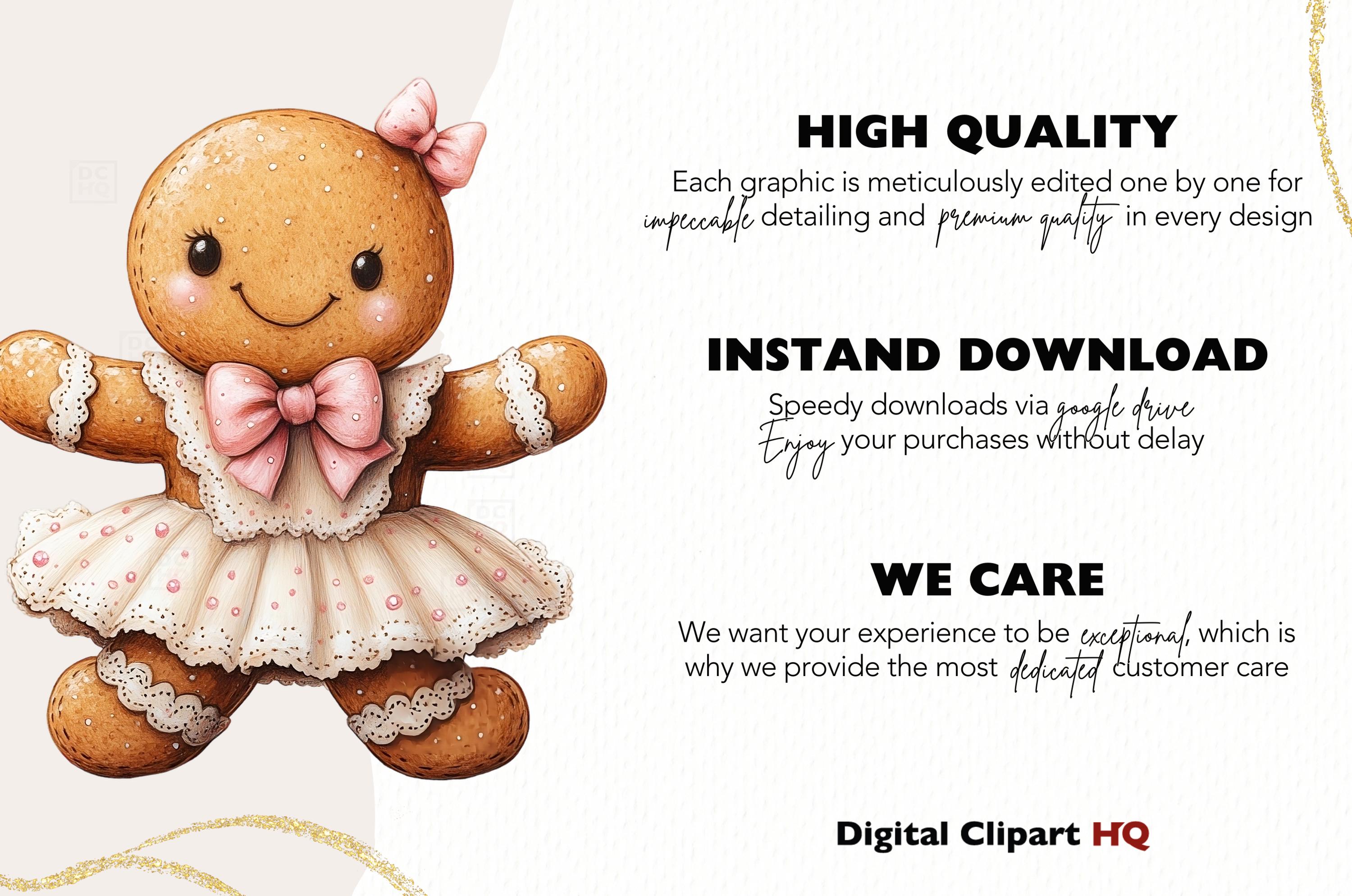 40 Gingerbread Cookie Clipart Bundle Christmas Girl PNG Watercolor ...