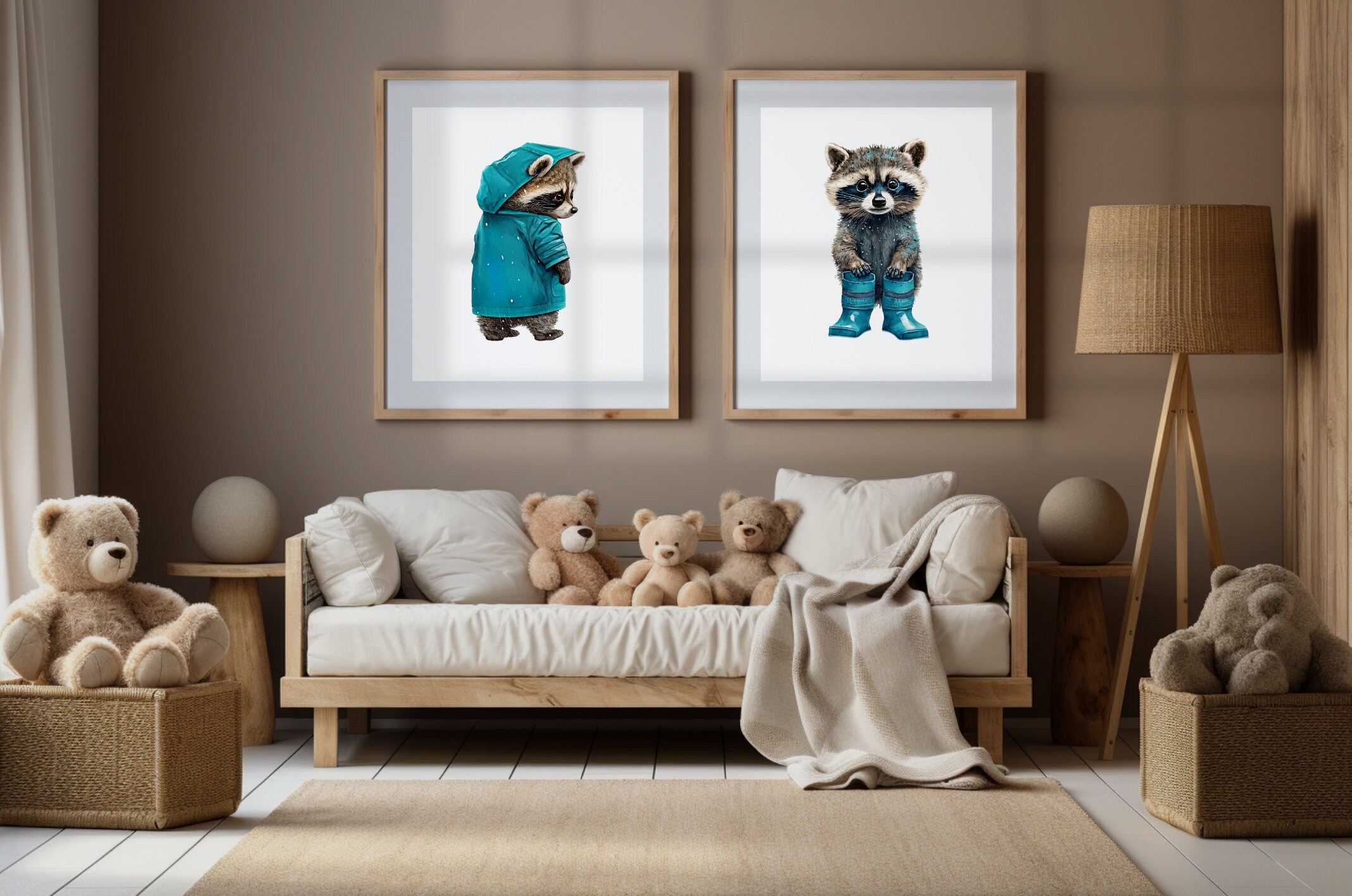 Rainy Raccoon Clipart Bundle Blue Raincoat Watercolor Clipart - Etsy