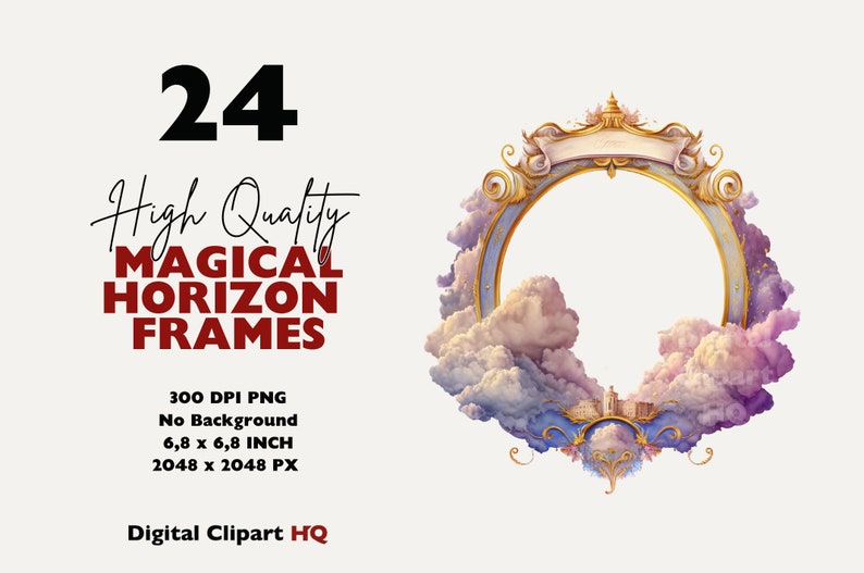 Magical Celestial Frame Clipart Bundle Heavens Gate - Etsy