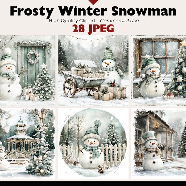 Snow Man Clip Art - Etsy Israel