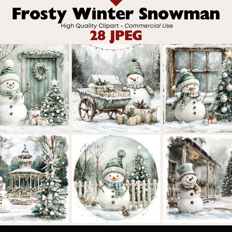 Snowman Digital Clip - Etsy UK