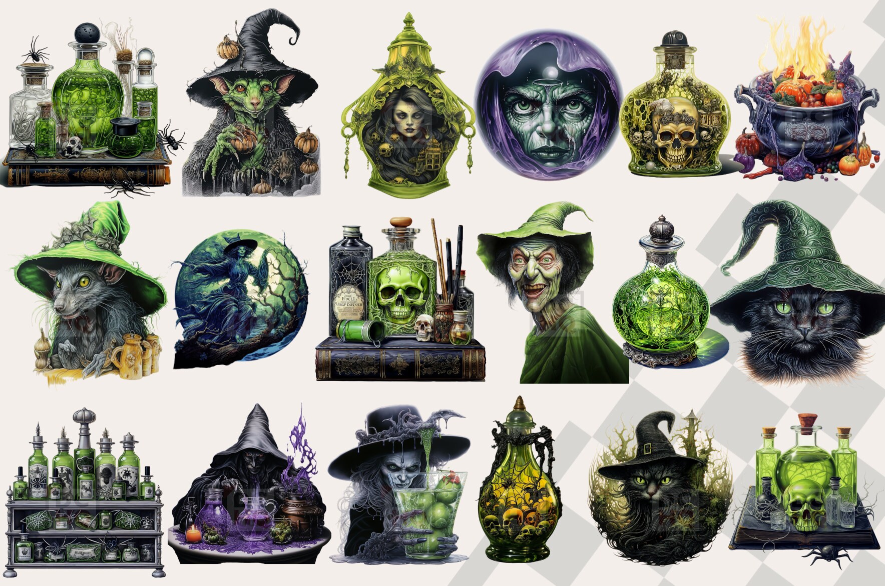 Ugly Wicked Witch Clipart Bundle Witch PNG Scary Watercolor - Etsy ...