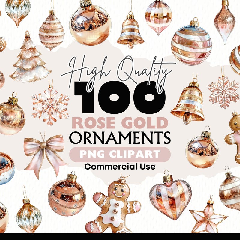 Rose Gold Ornament - Etsy