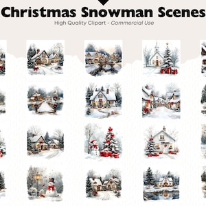 Winter Scenes Clipart Bundle Snowy Landscapes Graphics Digital Download ...