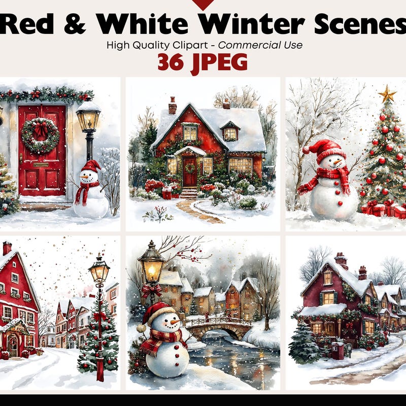 Winter Scenes Clipart - Etsy
