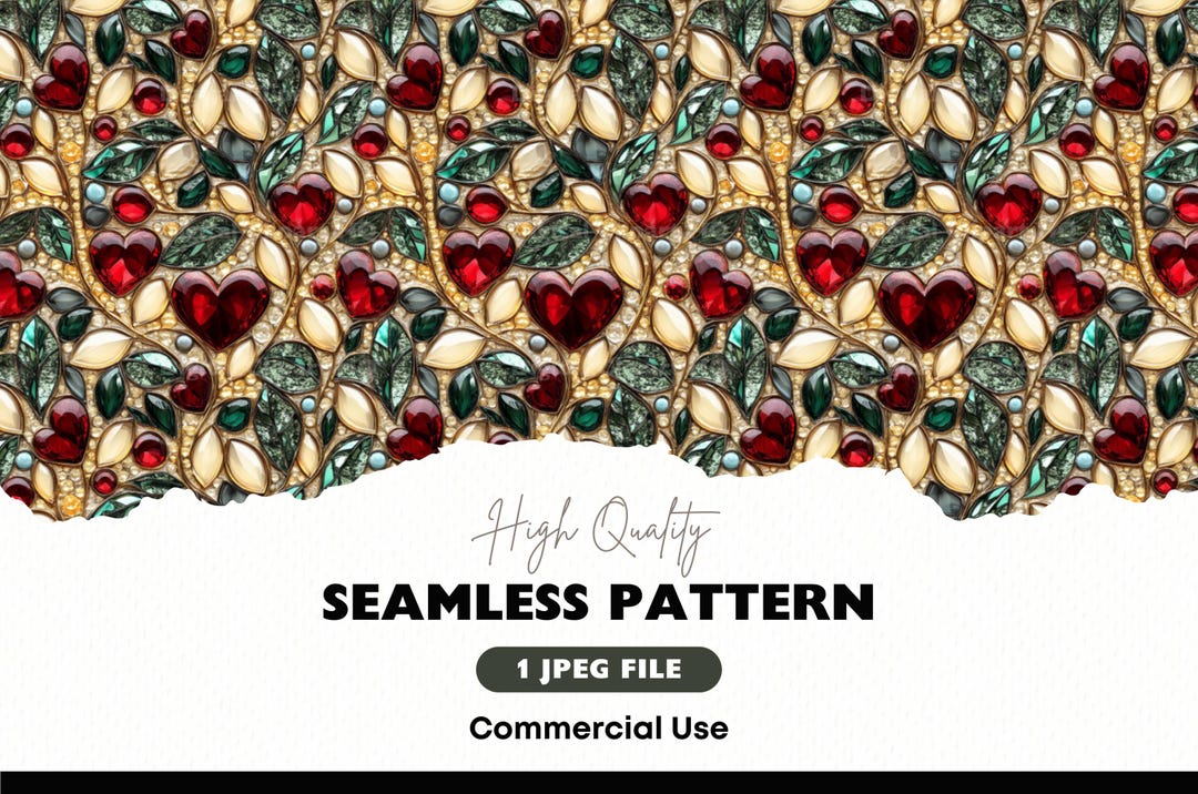 Classic Christmas Seamless Pattern JPEG Watercolor Digital Paper ...