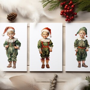 Watercolor Christmas Kids Clipart Bundle, Santa's Little Helper Clip ...
