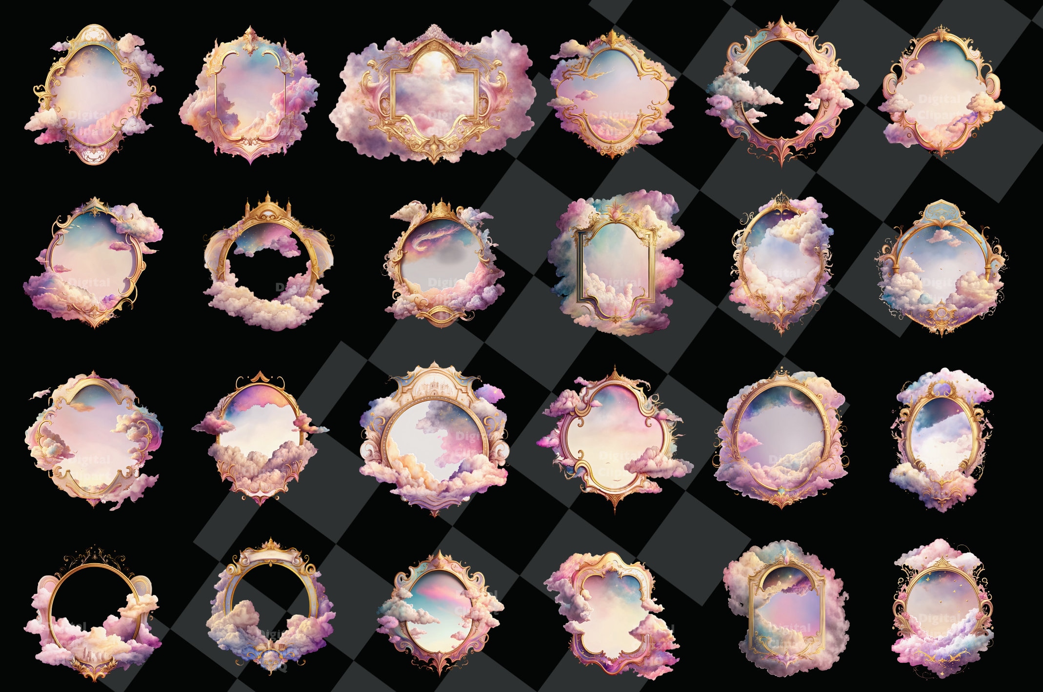 Magical Celestial Frame Clipart Bundle Heavens Gate - Etsy