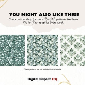 Sage Green Maple Leafs Winter Seamless Pattern Watercolor Digital Paper ...